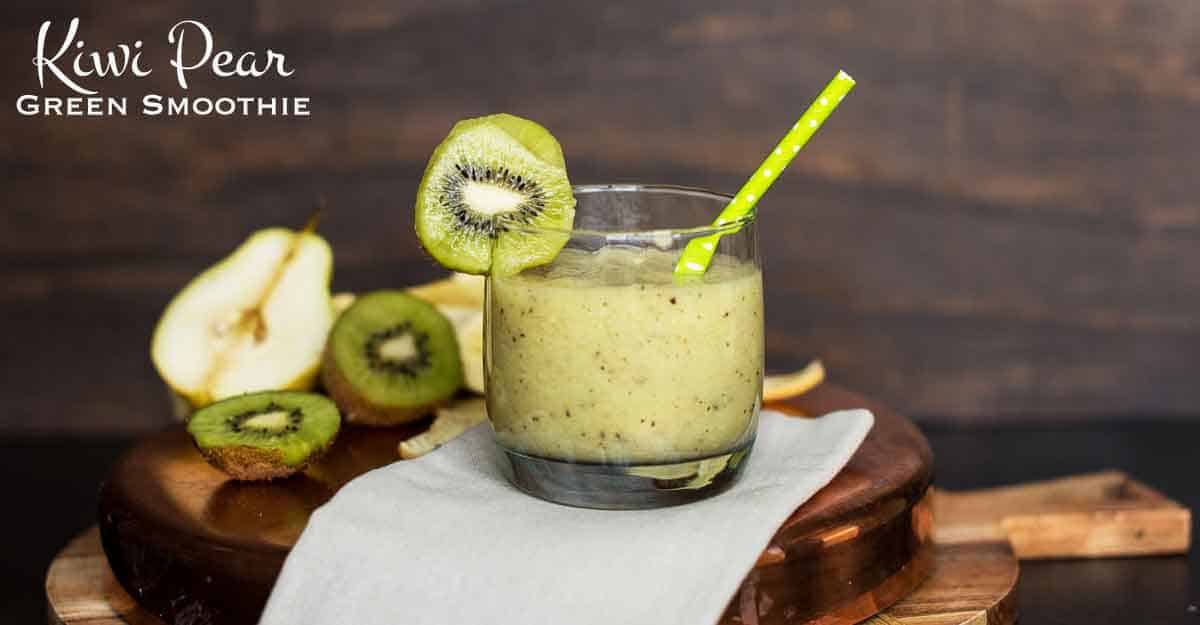 Kiwi Pear Green Smoothie - Renee Nicole's Kitchen