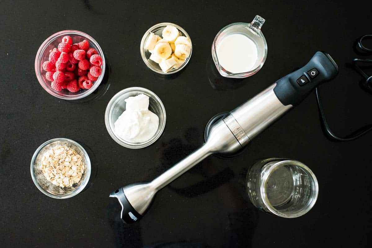 5-Minute Raspberry Oat Smoothie - Renee Nicole's Kitchen