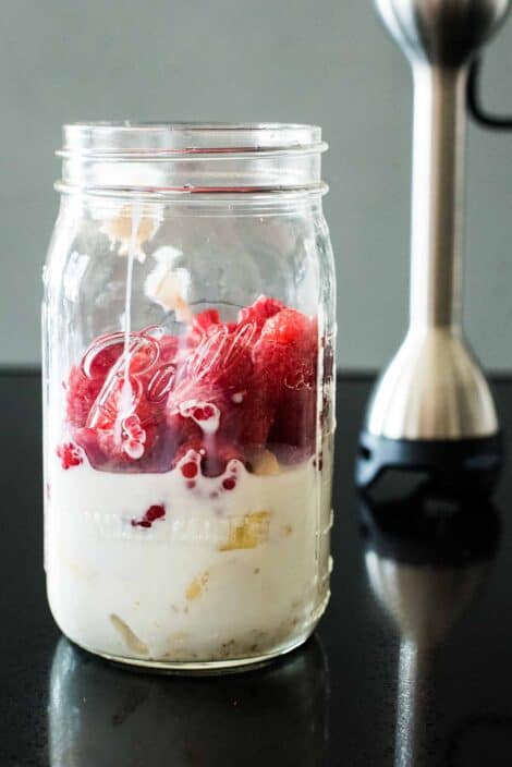 5-Minute Raspberry Oat Smoothie - Renee Nicole's Kitchen