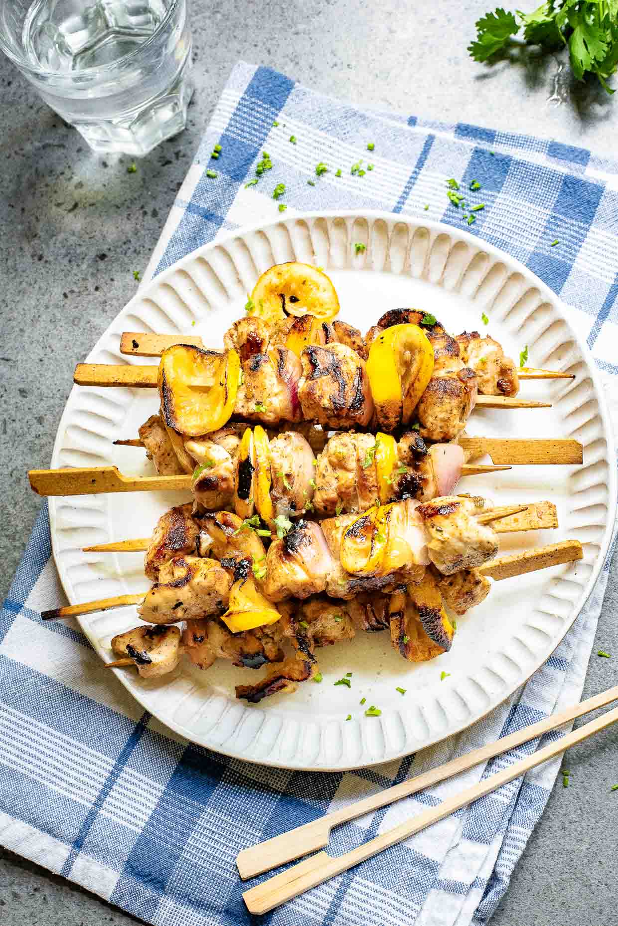Grilled Greek Lemon Chicken Kabobs - Renee Nicole's Kitchen